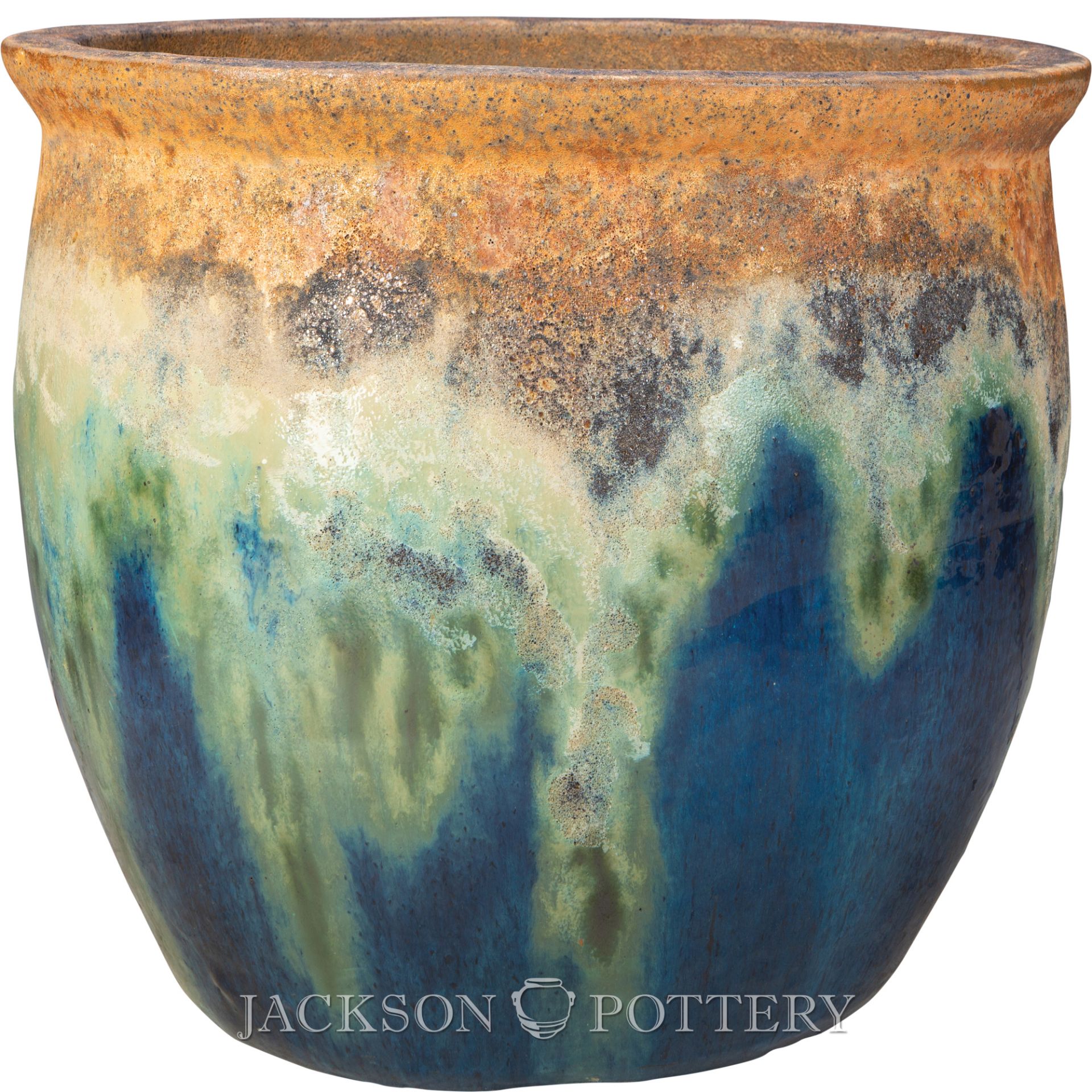Jackson Pottery | 23.5 in. Claremont Planter - Ancient Earth over Azul